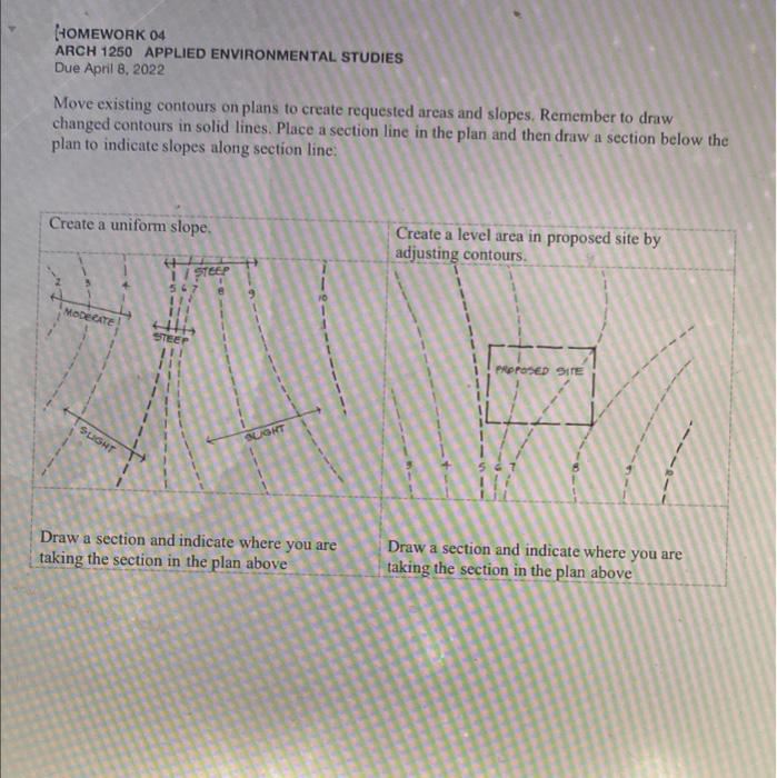 Move existing contours on plans to create requested | Chegg.com