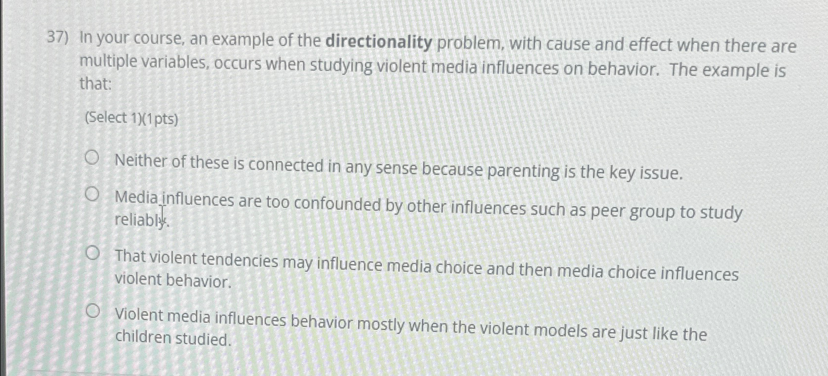 Solved In your course, an example of the directionality | Chegg.com