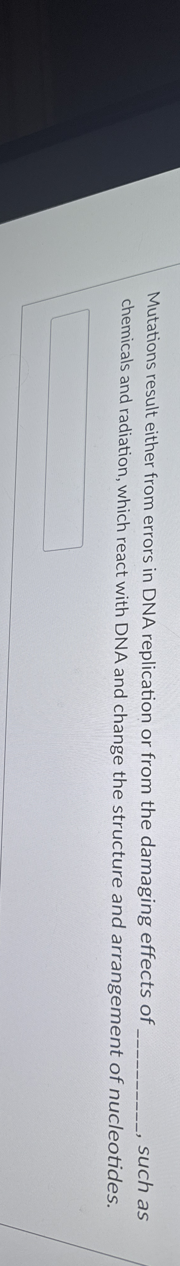 Solved Mutations result either from errors in DNA | Chegg.com