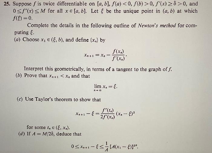 Solved 5. Suppose f is twice differentiable on | Chegg.com