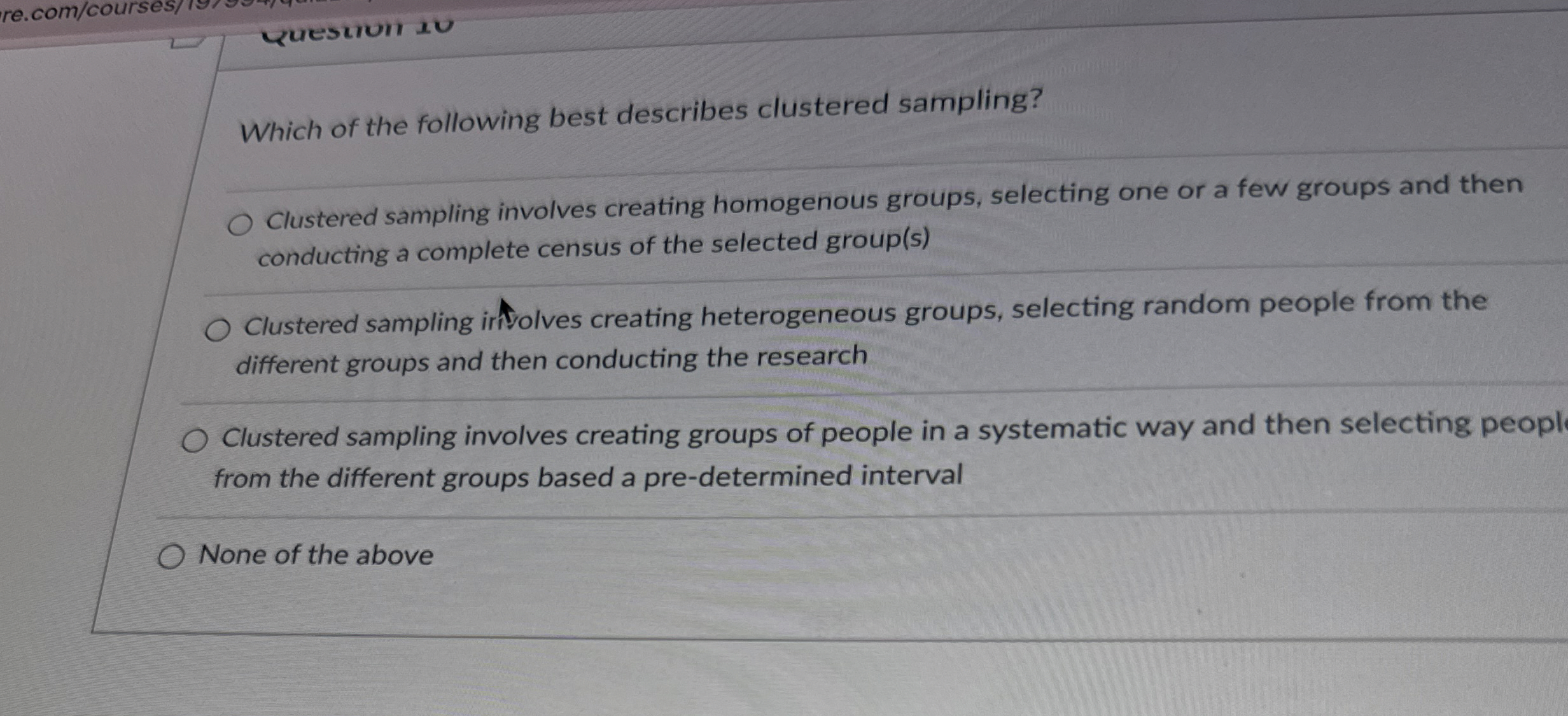 Solved Which of the following best describes clustered | Chegg.com