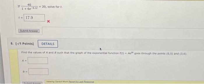 Solved Find the values of A and B such that the graph of the | Chegg.com
