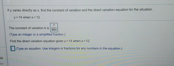 Solved If y varies directly as x, find the constant of | Chegg.com