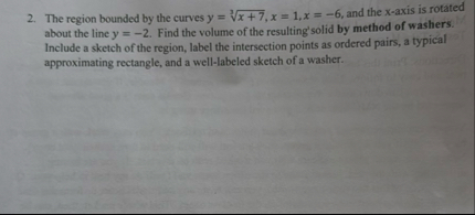 Solved The region bounded by the curves y=x 73,x=1,x=-6, | Chegg.com