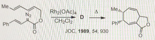 Solved Me Mein N2 Rh (OAC)4 A D CH2Cl2 JOC, 1989, 54, 930 Ph | Chegg.com