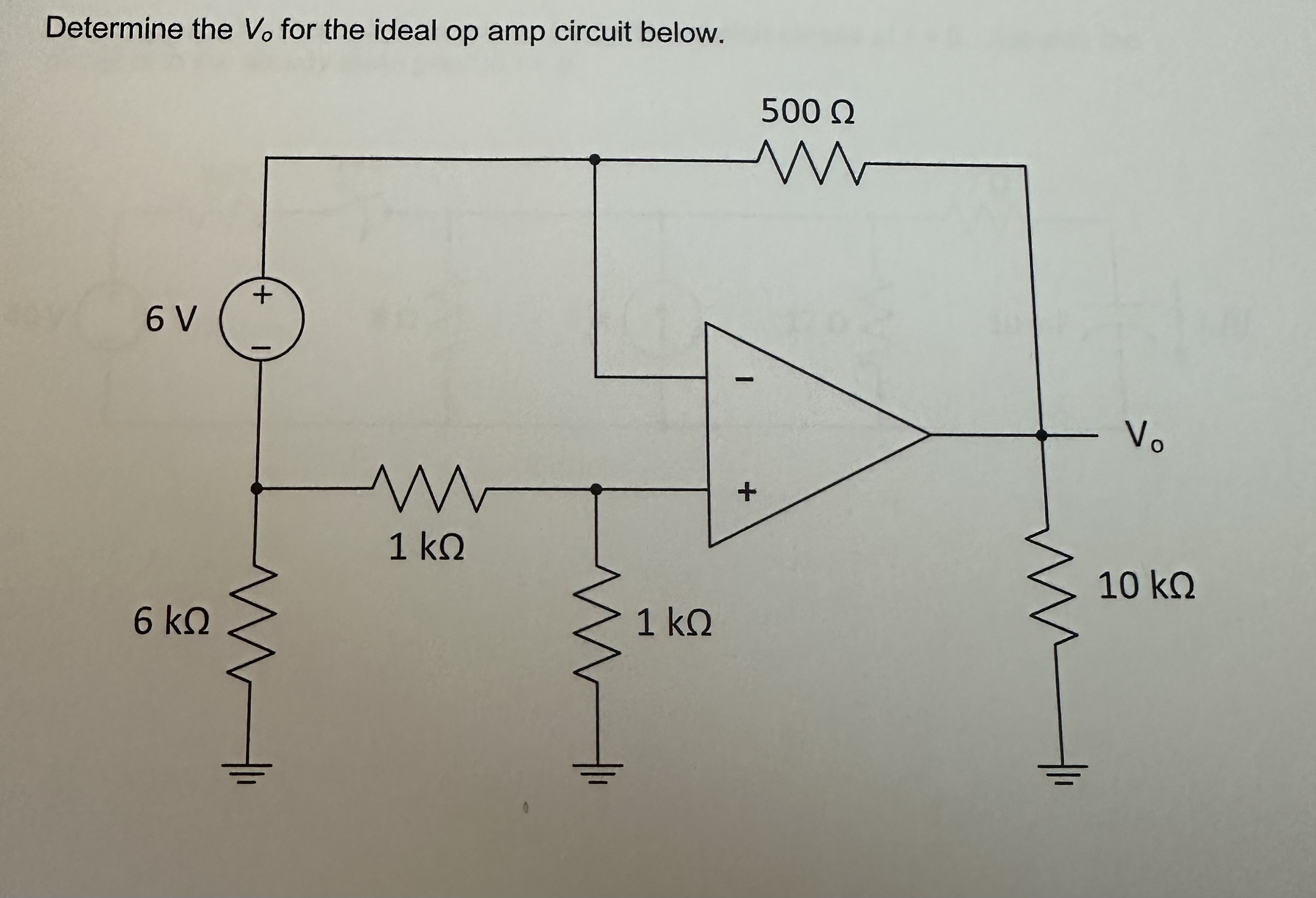 Solved Determine the Vo ﻿for the ideal op amp circuit below. | Chegg.com