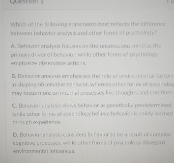 Solved Which of the following statements best reflects the | Chegg.com