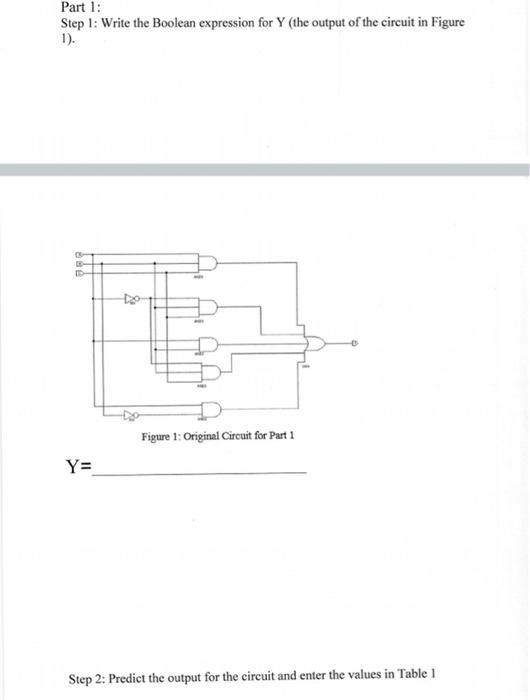Solved Part 1: Step 1: Write the Boolean expression for Y | Chegg.com