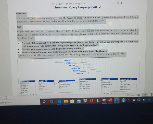 Solved SOLB INFS 3390 - Project 2 Assignment Structured | Chegg.com