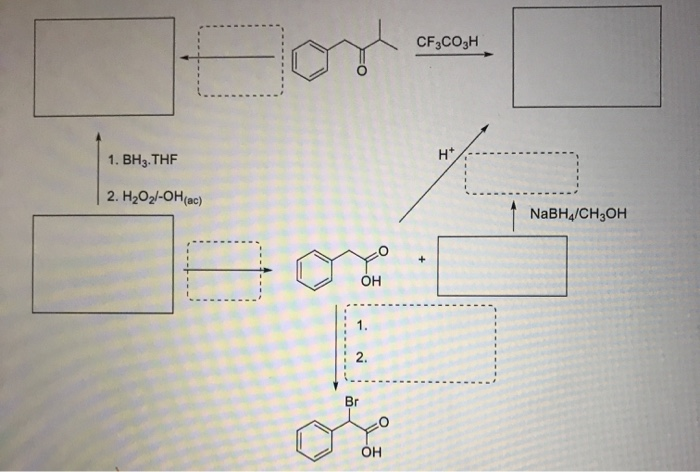 Solved CF3COZH 1. BH3.THE 2. H2O2/-OH(ac) NaBHA/CH3OH он - | Chegg.com