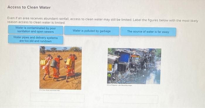 Solved Access to Clean Water Even if an area receives | Chegg.com