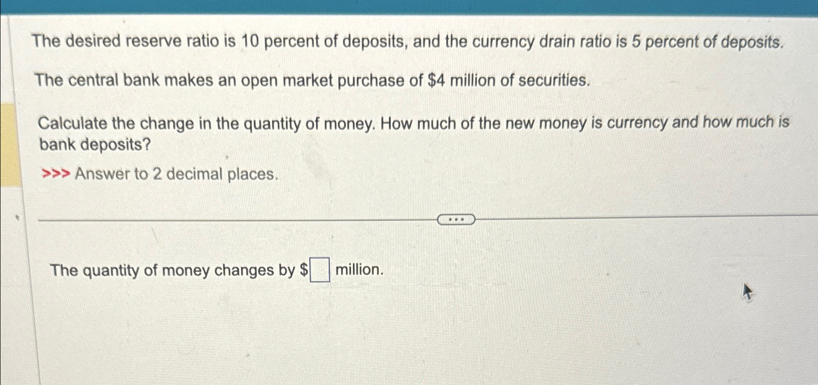 Solved The desired reserve ratio is 10 ﻿percent of deposits, | Chegg.com
