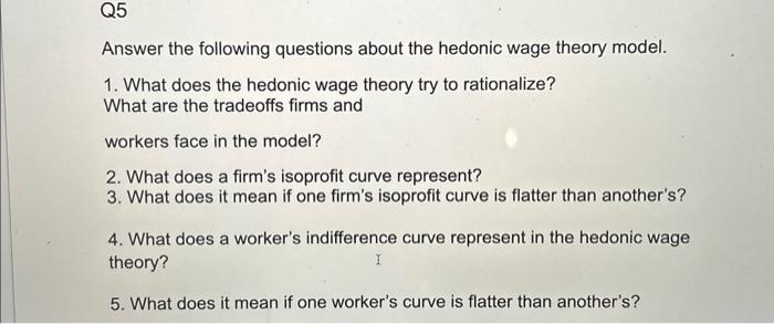 Solved Answer the following questions about the hedonic wage | Chegg.com