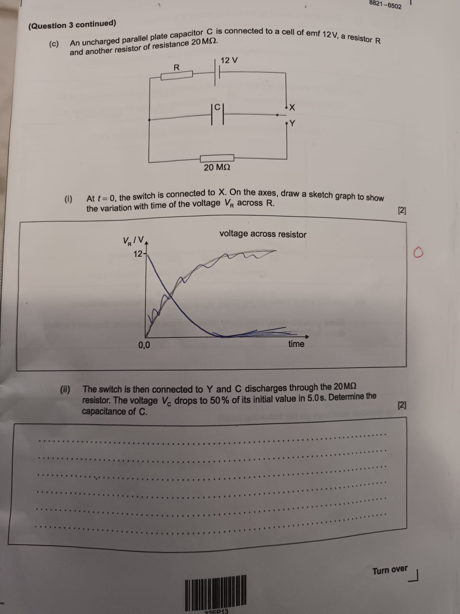 Solved (Question 3 ﻿continued)(c) ﻿An uncharged parallel | Chegg.com