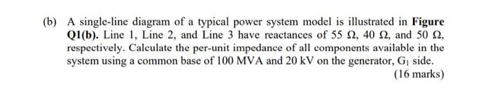 Solved b) A single-line diagram of a typical power system | Chegg.com