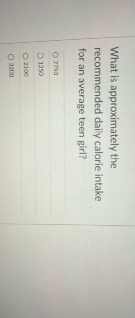 Solved What is approximately the recommended daily calorie | Chegg.com