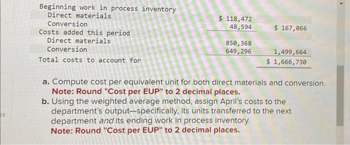 Solved a. Compute cost per equivalent unit for both direct | Chegg.com
