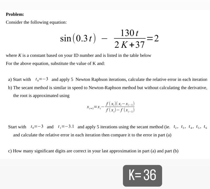 Solved Problem: Consider the following equation: | Chegg.com