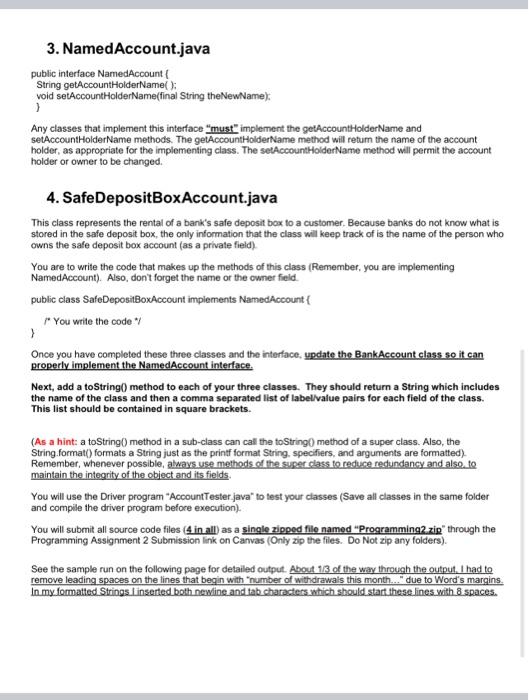Solved 1. BankAccount.java public class BankAccount \{ | Chegg.com