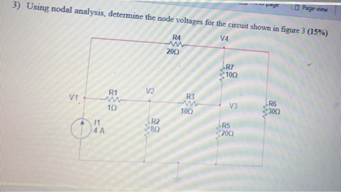 Solved 3) Using nodal analysis, determine the node voltages | Chegg.com