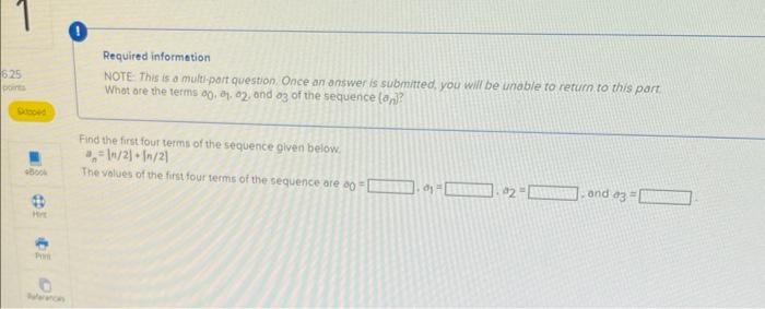 Solved Required informstion NOTE. This is a multipart | Chegg.com