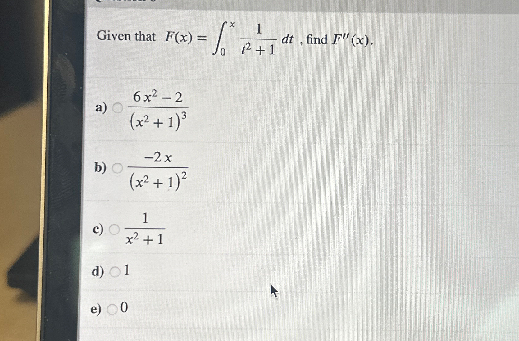 Solved Given that F(x)=∫0x1t2+1dt, ﻿find | Chegg.com