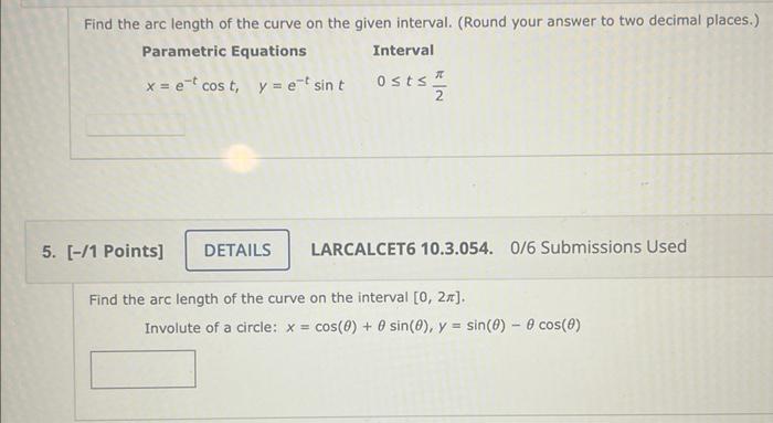 Solved Find the arc length of the curve on the given | Chegg.com