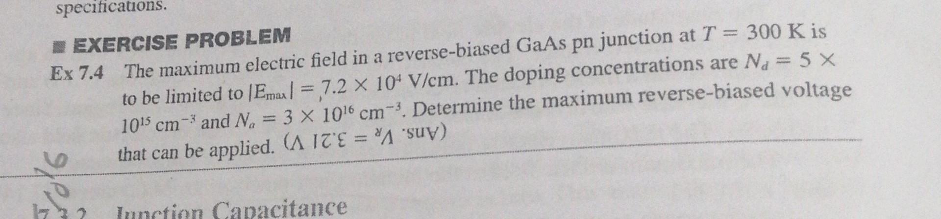 Solved EXERCISE PROBLEM Ex 7.4 The maximum electric field in | Chegg.com