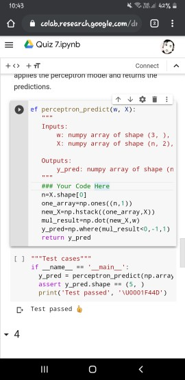 Training Apply perceptron learning algorithm and find | Chegg.com