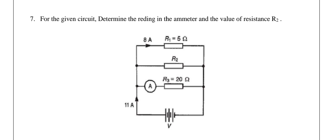 Solved For the given circuit, Determine the reding in the | Chegg.com