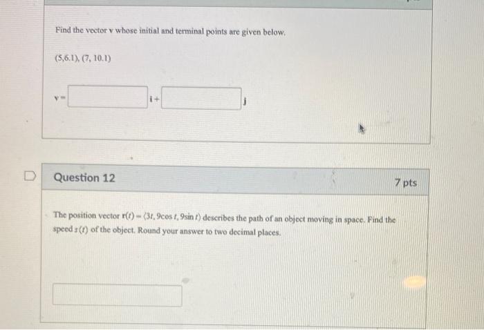 Solved Find the vector v whose initial and terminal points | Chegg.com
