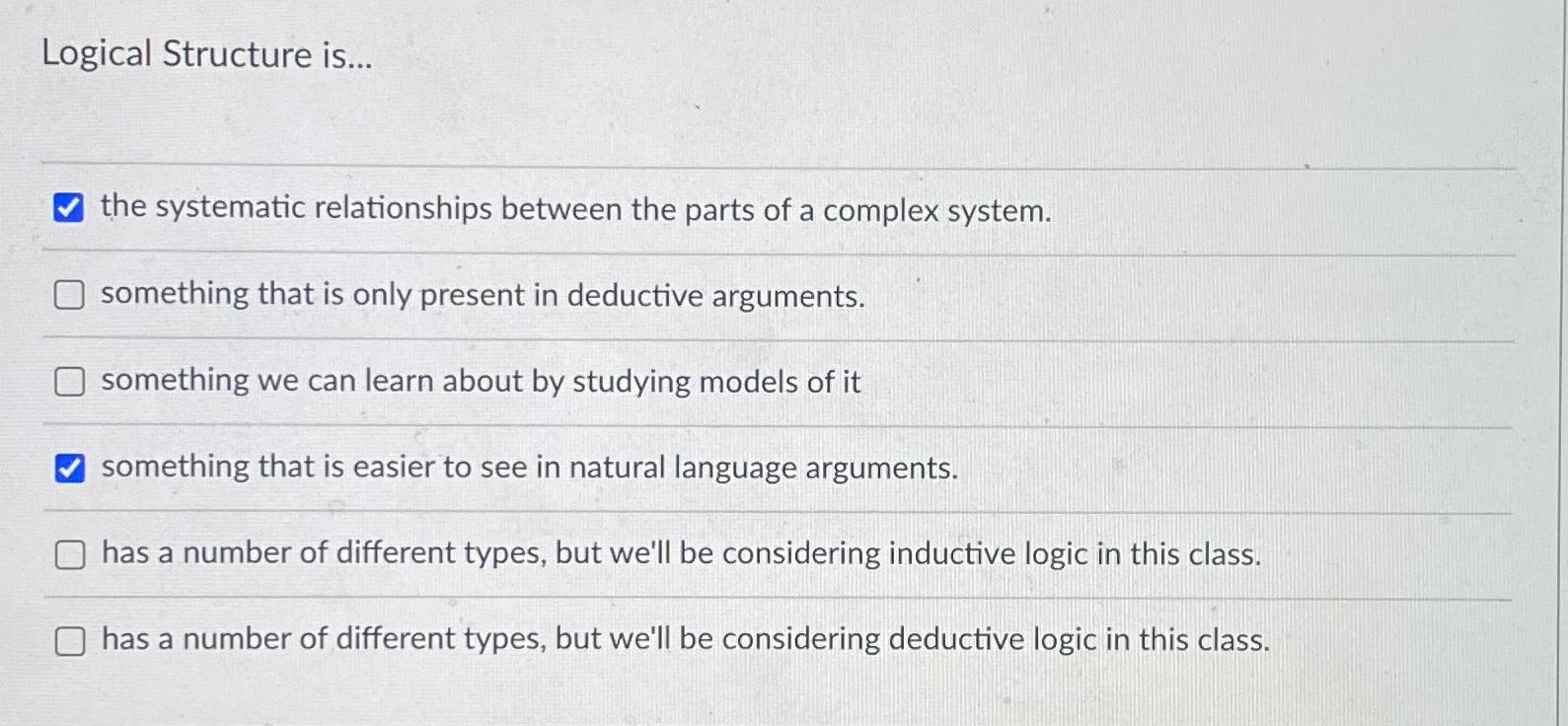 Solved Logical Structure is...the systematic relationships | Chegg.com