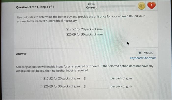 Solved Question 3 of 14, Step 1 of 1 0/14 Correct Use unit | Chegg.com