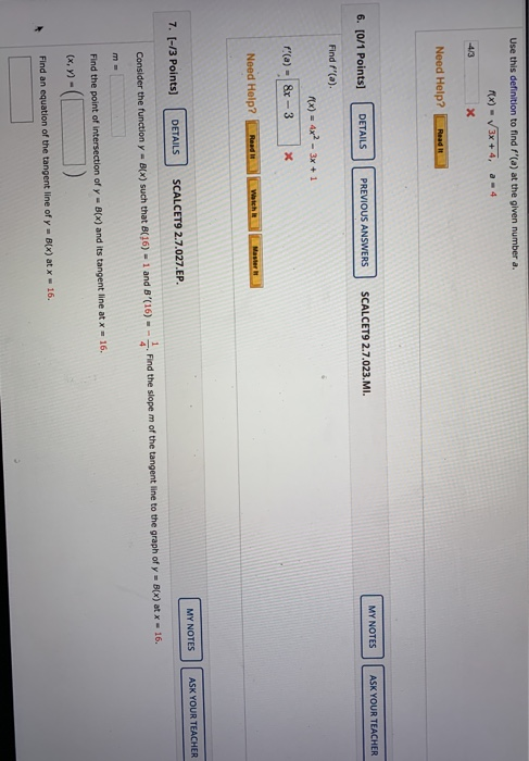 Solved Use this definition to find f'(a) at the given number | Chegg.com