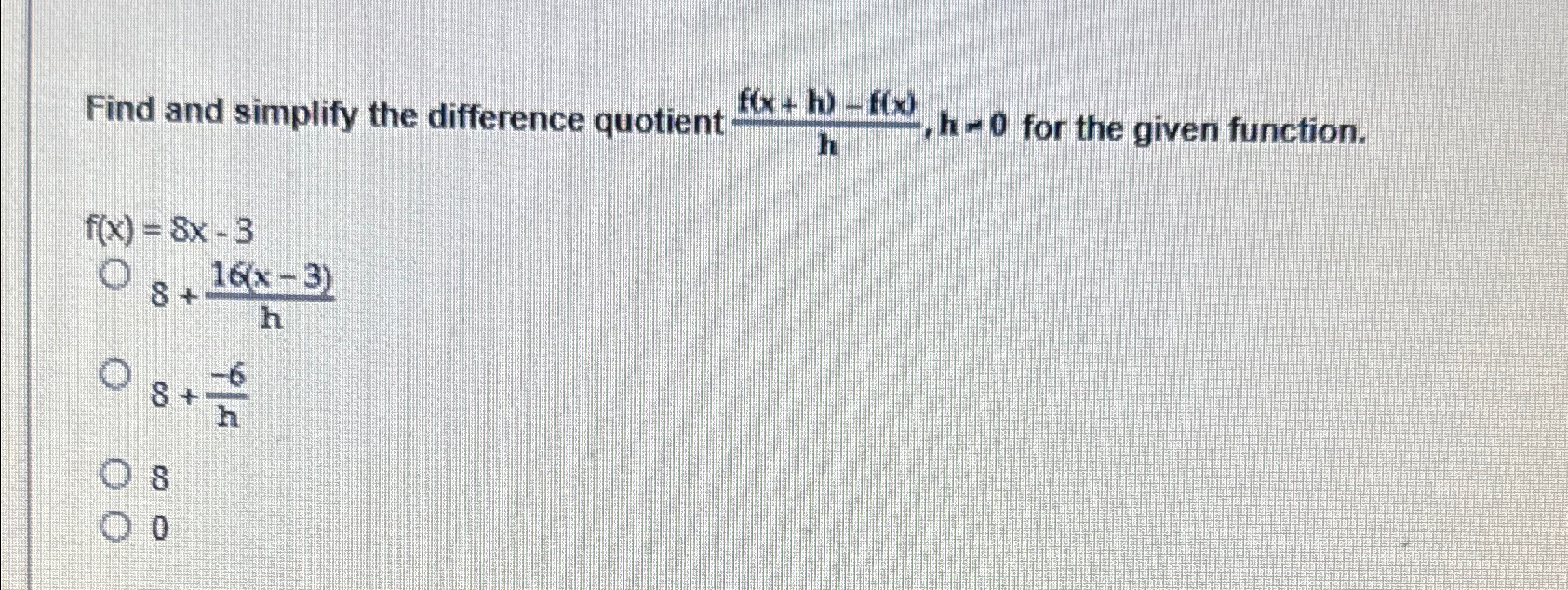 Solved Find and simplify the difference quotient | Chegg.com