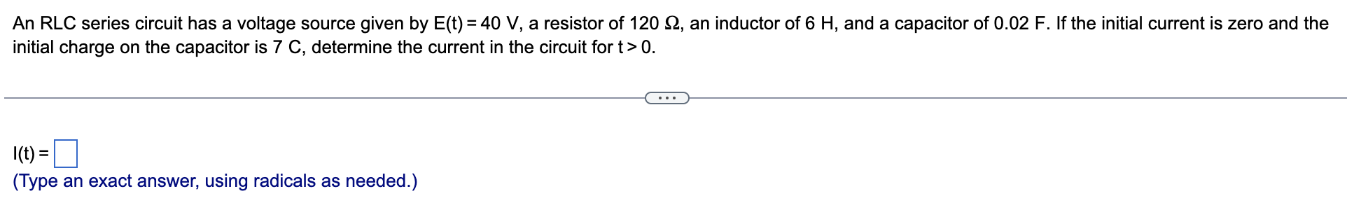Solved An RLC series circuit has a voltage source given by | Chegg.com