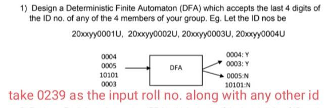 Solved 1 Design A Deterministic Finite Automaton Dfa 2887