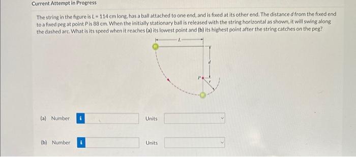Solved The string in the figure is L=114 cm long, has a ball | Chegg.com