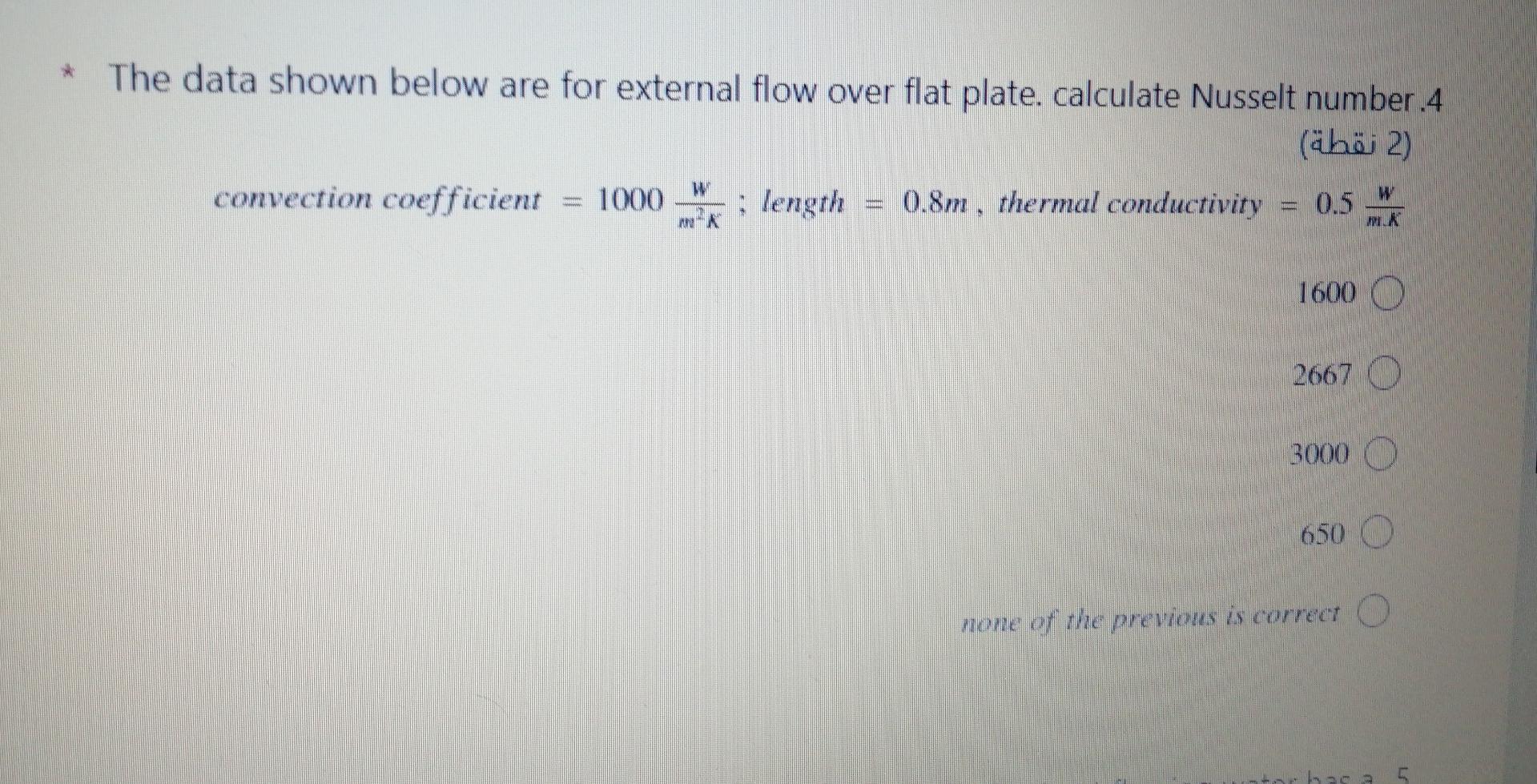Solved The data shown below are for external flow over flat | Chegg.com
