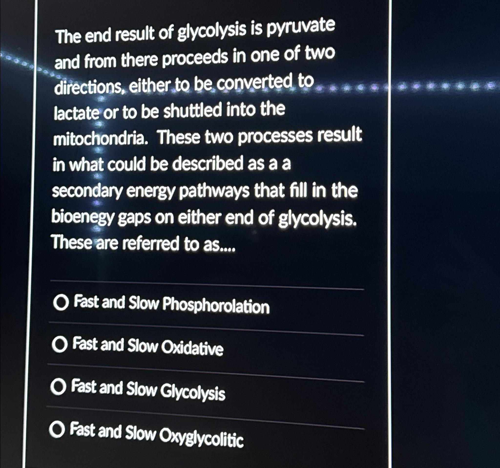 Solved The end result of glycolysis is pyruvate and from | Chegg.com