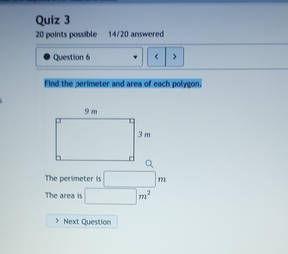 Solved Find the perimeter and area of each polygon. The | Chegg.com