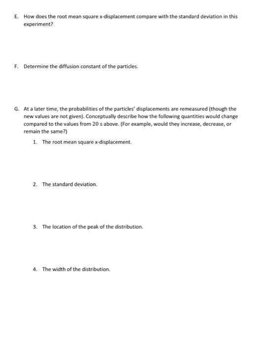 Solved E. How does the root mean square x-displacement | Chegg.com
