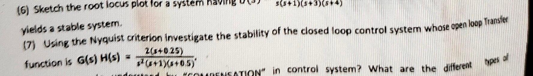 Solved (6) Sketch the root locus plot for a system naving | Chegg.com