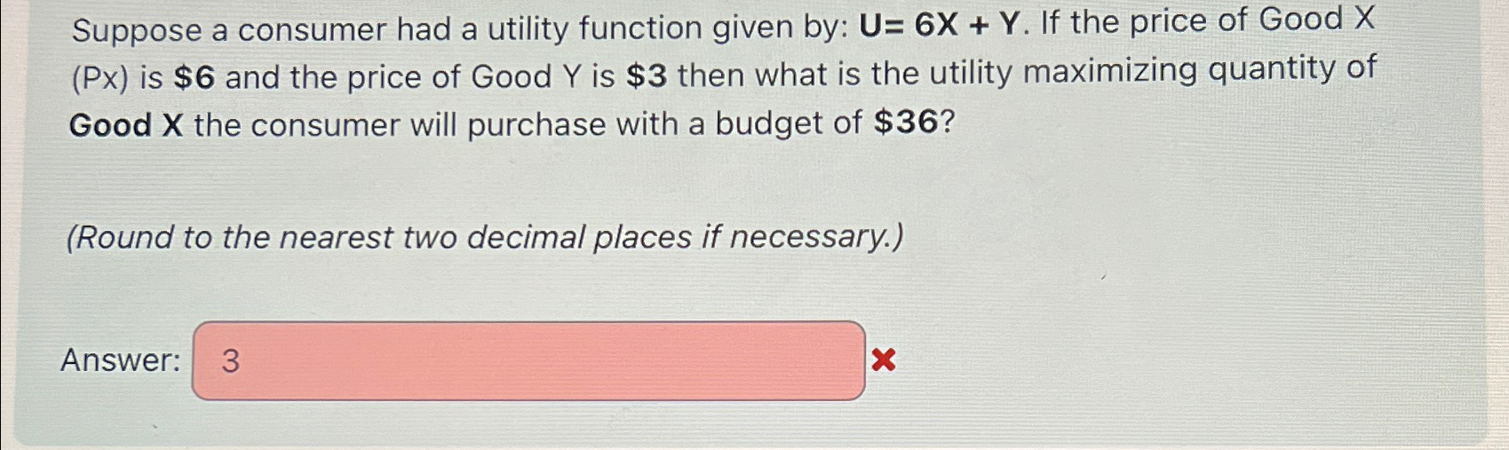 Solved Suppose a consumer had a utility function given by: | Chegg.com