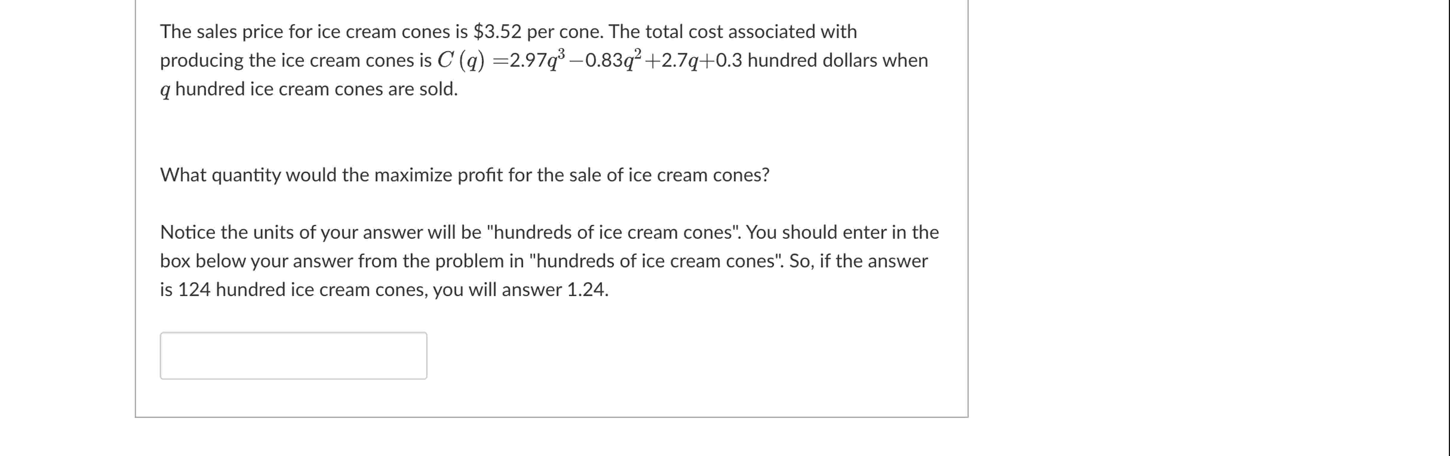Solved by an EXPERT The sales price for ice cream cones is ﻿$3.52 ﻿per | Chegg.com