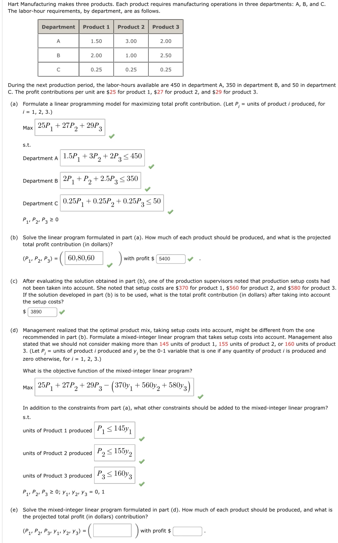 Solved Hart Manufacturing makes three products. Each product | Chegg.com