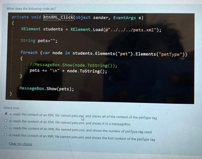 Solved .. What does the following code do? private void | Chegg.com