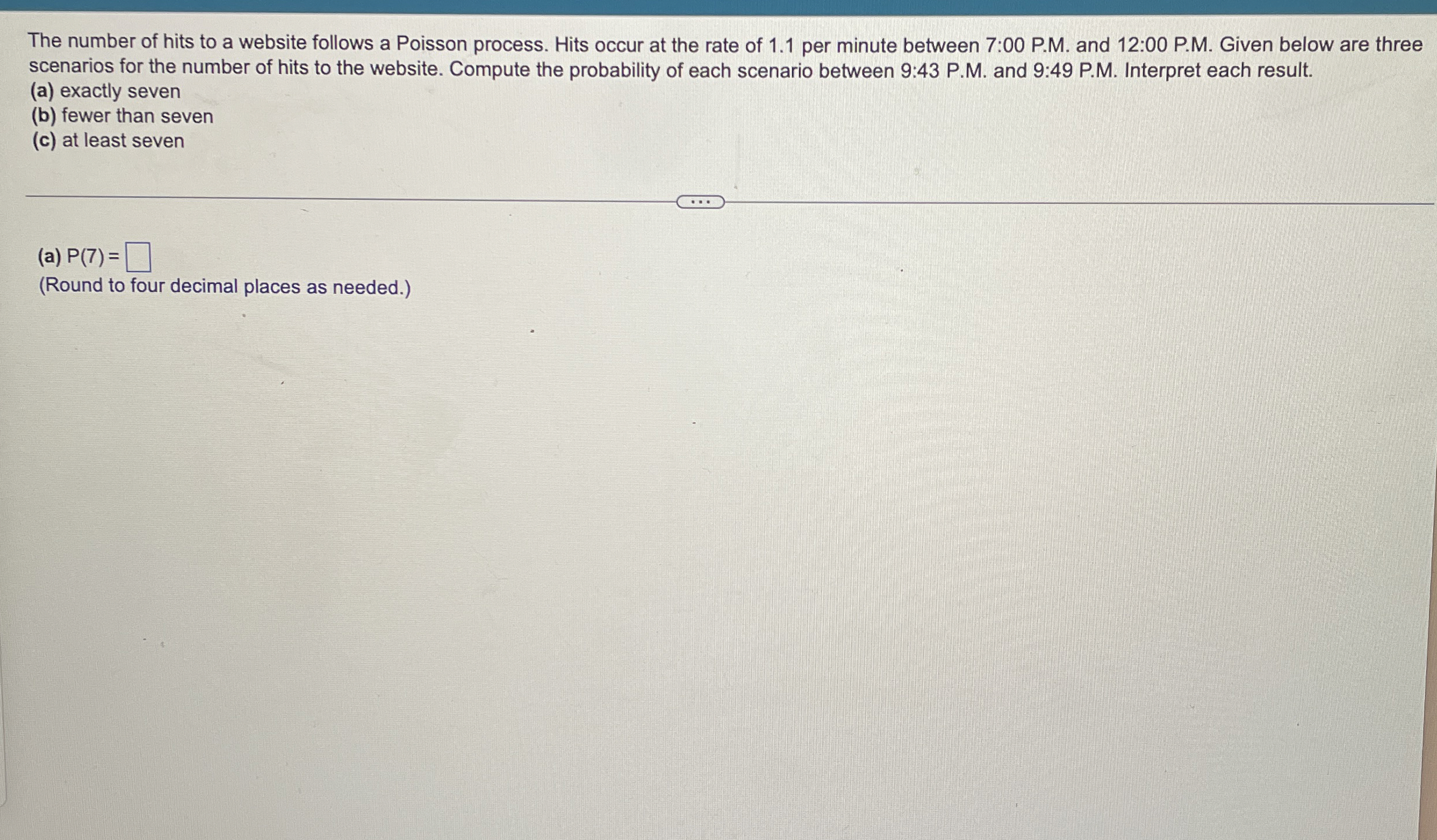 Solved The number of hits to a website follows a Poisson | Chegg.com