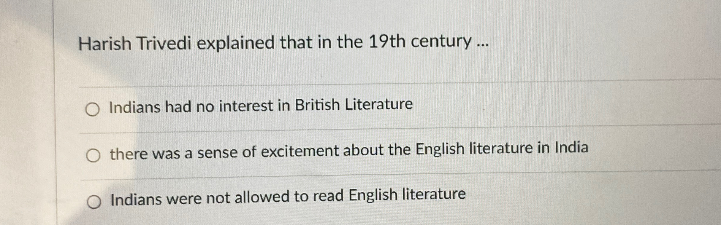 Solved Harish Trivedi explained that in the 19th century | Chegg.com
