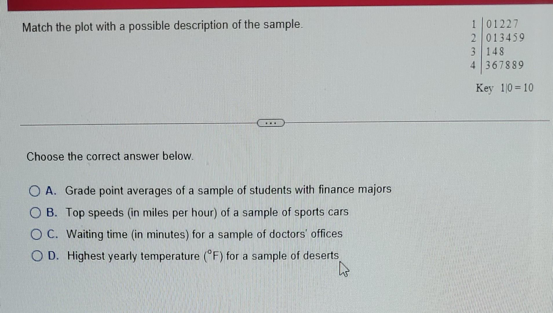 Solved Match the plot with a possible description of the | Chegg.com